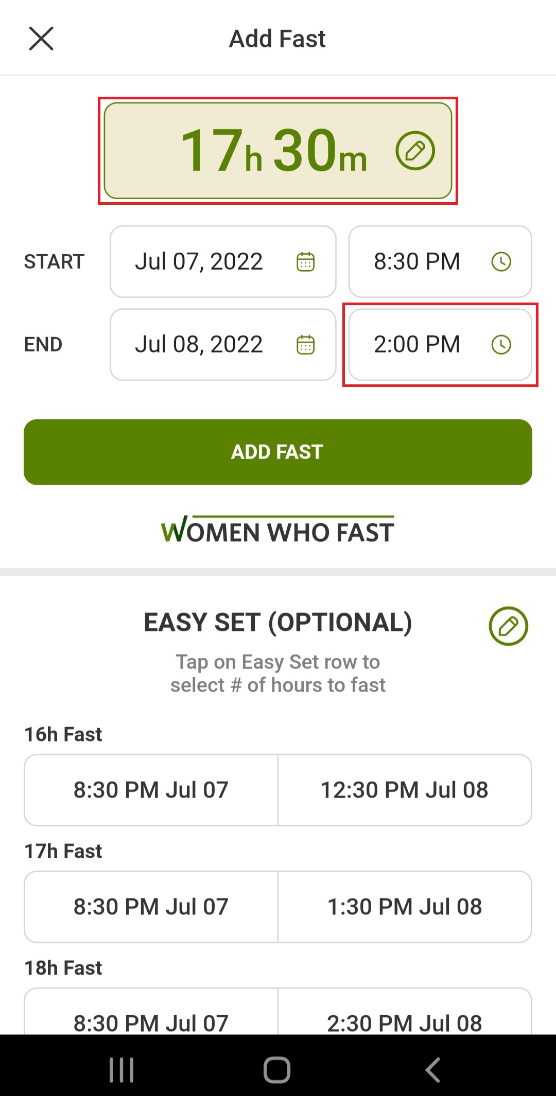 How To Add And Schedule Fasts On The App - Women Who Fast